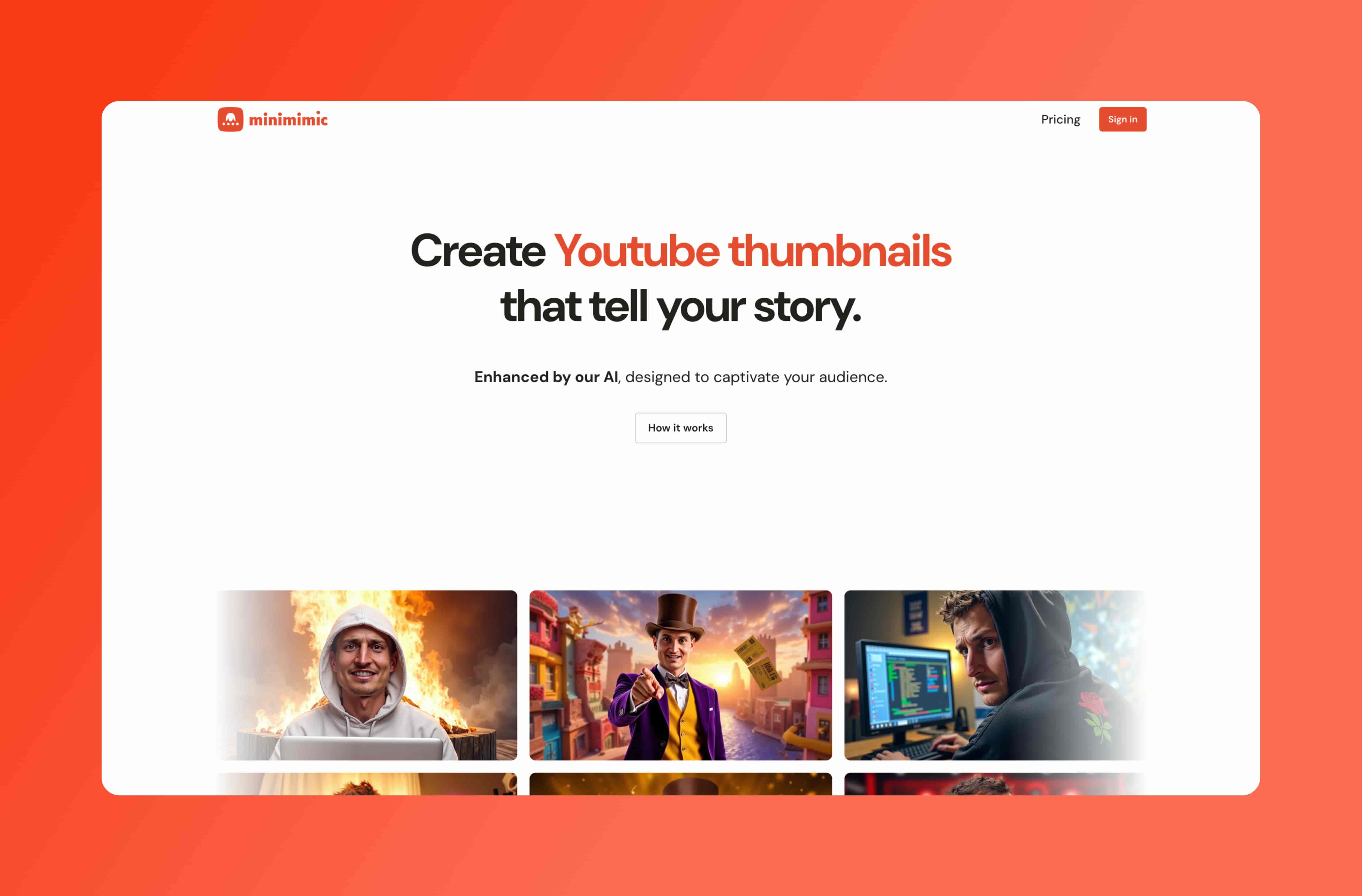 Minimimic.me - Personalized YouTube Thumbnails by AI